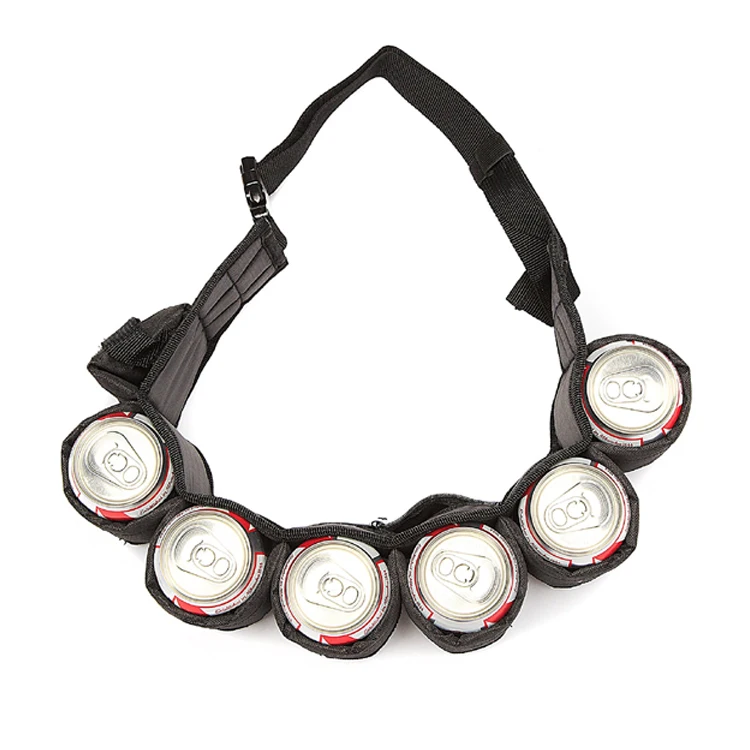 Beer & Soda Can Holster Belt - Holds 6 Beverages Thermally