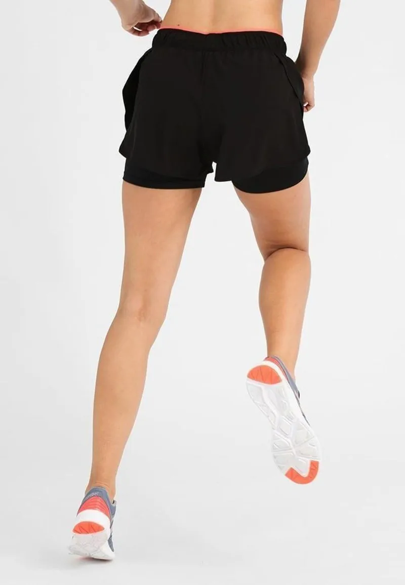 Women 100% Polyester Plain Black Athletic Fitness Shorts Wholesale Gym ...