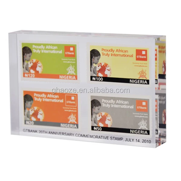 Acrylic Cube Paperweight - Clear Solid Acrylic Oil Drop Cube