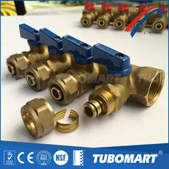 Indoor Heat Treatment Brass Water Heating Manifold For Plastic Pex Pipe ...