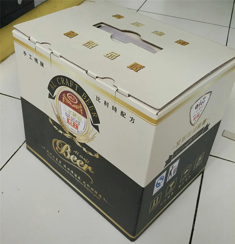 Custom Printing Cardboard Paper Size Six Pack Beer Bottle Carrier ...