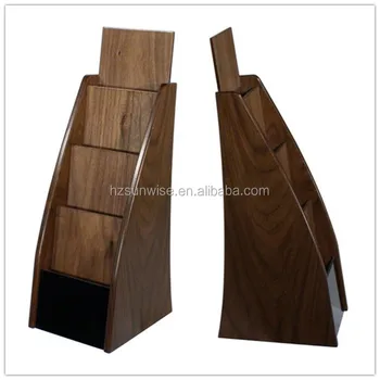 Solid Wood Custom Wooden Brochure Holder Floor Stand - Buy Brochure ...