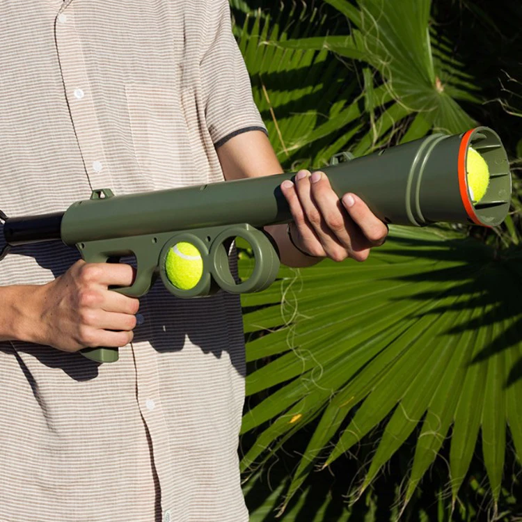 Dog Tennis Ball Launching Gun Pet Training Toy Flying Discs Remote ...