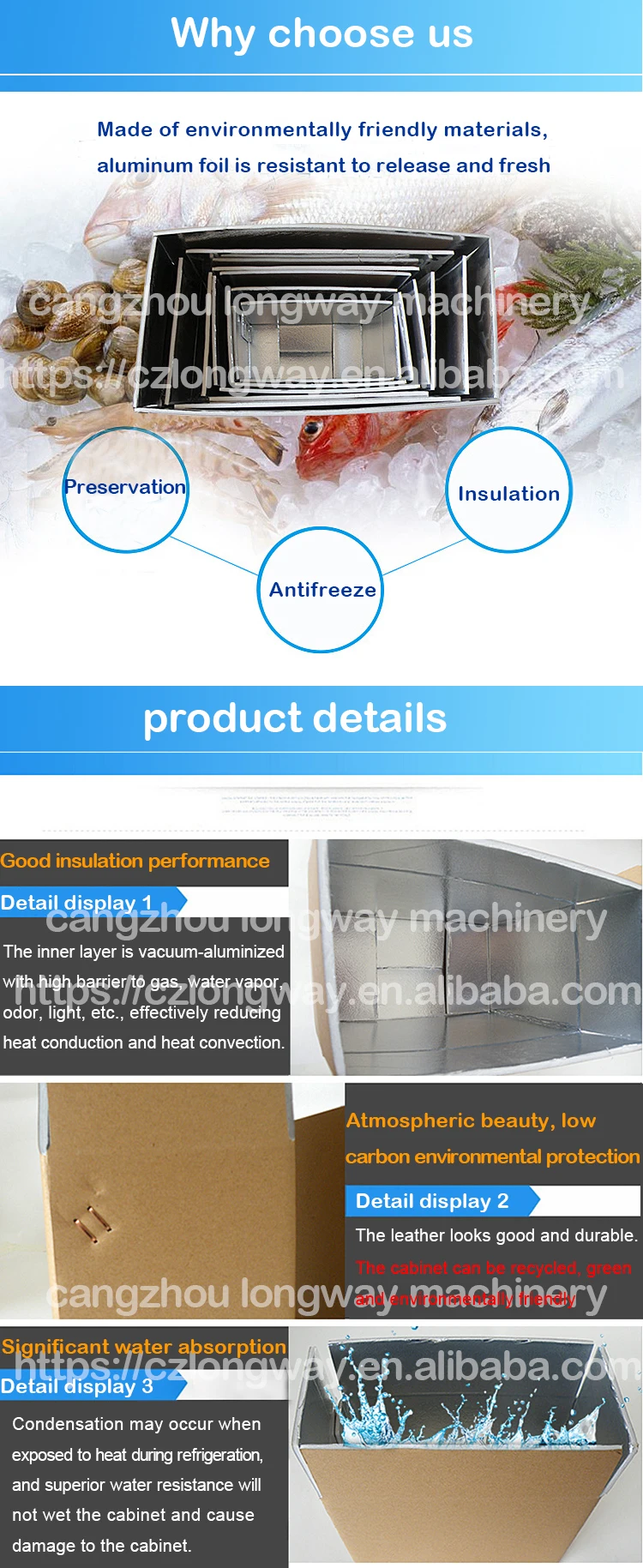 Fresh Food Packing Box Insulated Carton/aluminum Foil Foam Folding Foam ...