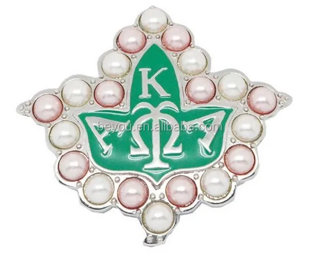Red Greek Sorority Aeo Dst Delta Shield Vote Pearl Brooch Lapel Pin ...