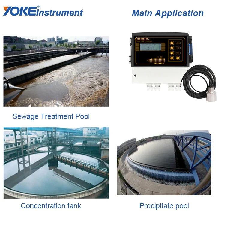 Lcd Display Intelligent Ultrasonic Mud Sudge Interface Level Meter ...