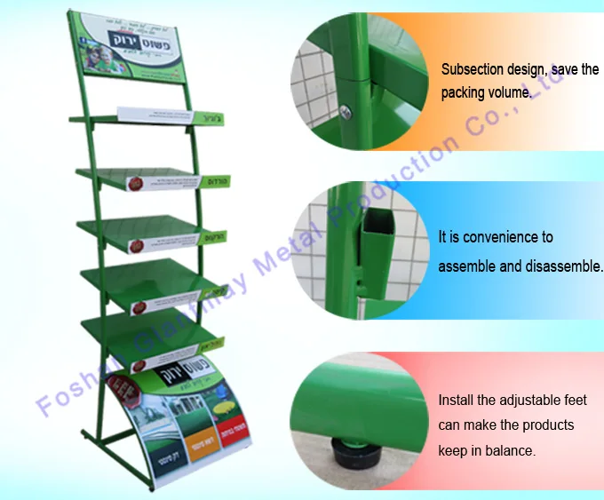 5 Shelves Floor Standing Green Grass Sample Rack Artificial Turf Grass ...