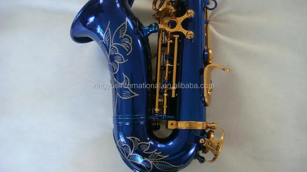 Blue Soprano Saxophone Bb Key Colored Saxophones Curved Style - Buy ...