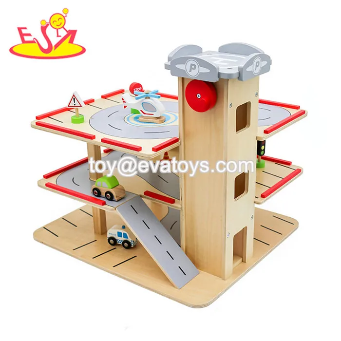 2019 New hottest preschool wooden kids car garage with elevator W04B077 ...