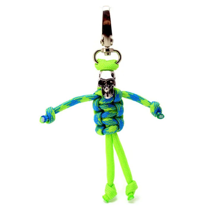 Survival Paracord Skeleton Keychain With A Glow In The Dark Paracord ...