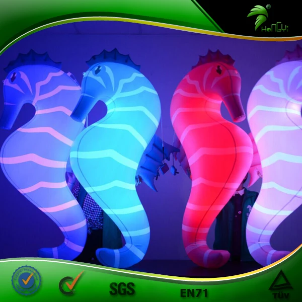 Gig Sea Horse Fish Inflatables Colored Led Lighting Seahorse Statue ...