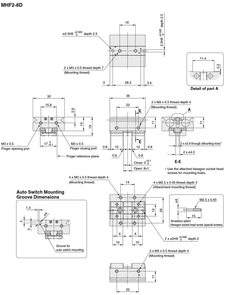 MHF2-8D to MHF-20D Pneumatic Cylinders - Yolon Quality