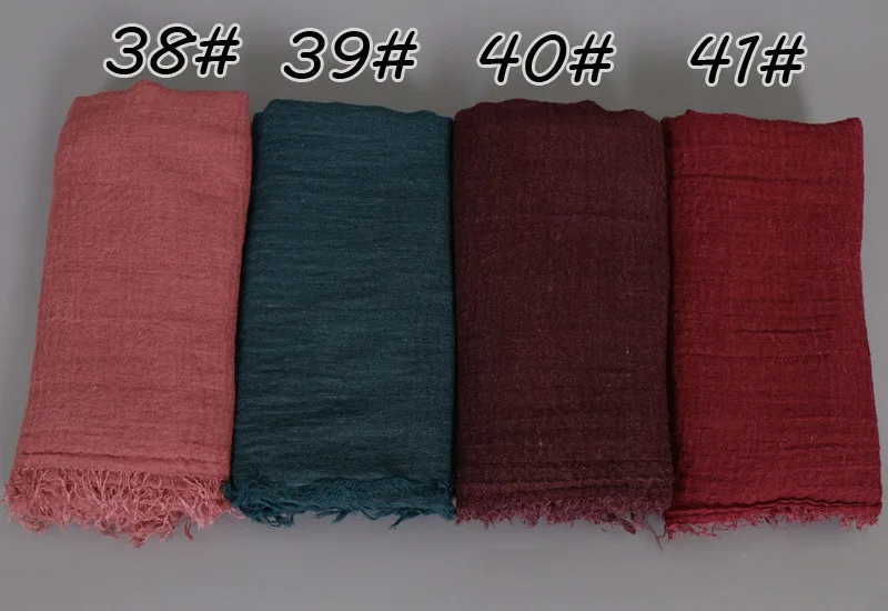 Bs414# Hot Sale Crinkle Scarfs For Muslim Islamic Clothing 85 Color Big ...