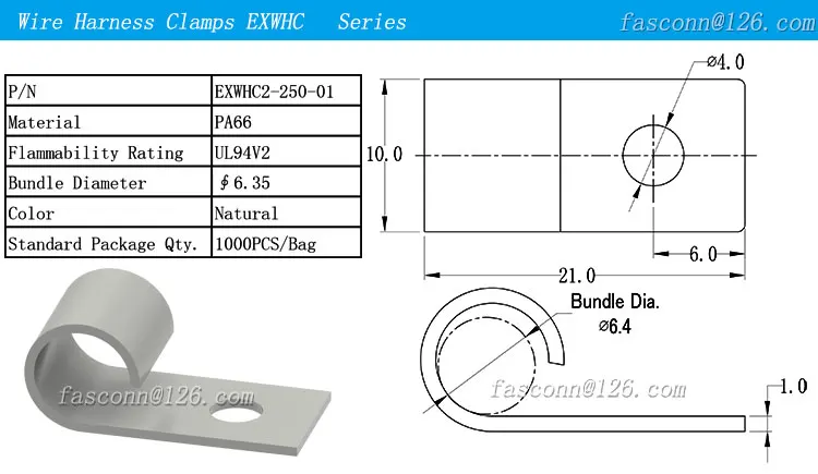 Nylon Extruded Wire Harness Clamps - Efficient Cable Management