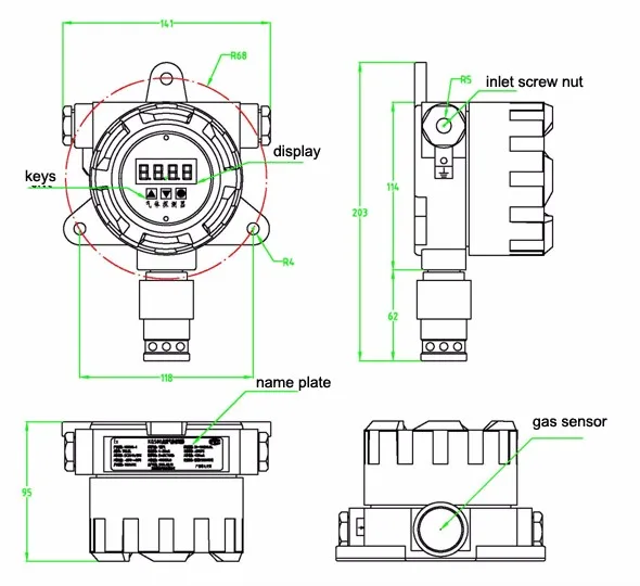 Explosion Proof CH4 Gas Leak Detector&alarm Transmitter High Quality with Infrared Sensor ...