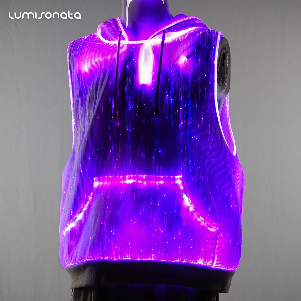 Light Up Led Multicolored Hoodie For Men With Micro Usb Charging ...