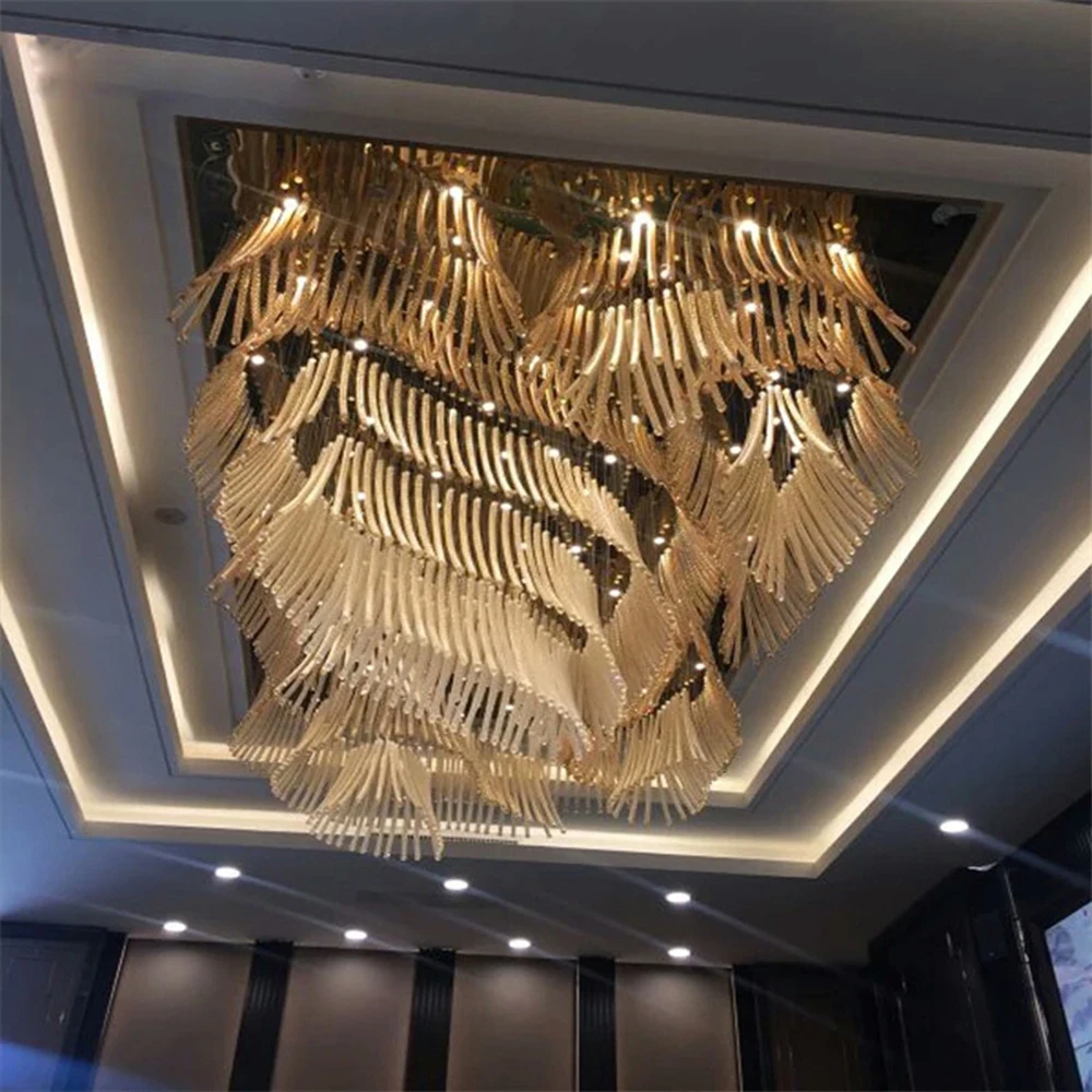 Custom Crystal Lobby Chandelier Large Hotel Lobby Ballroom Art ...