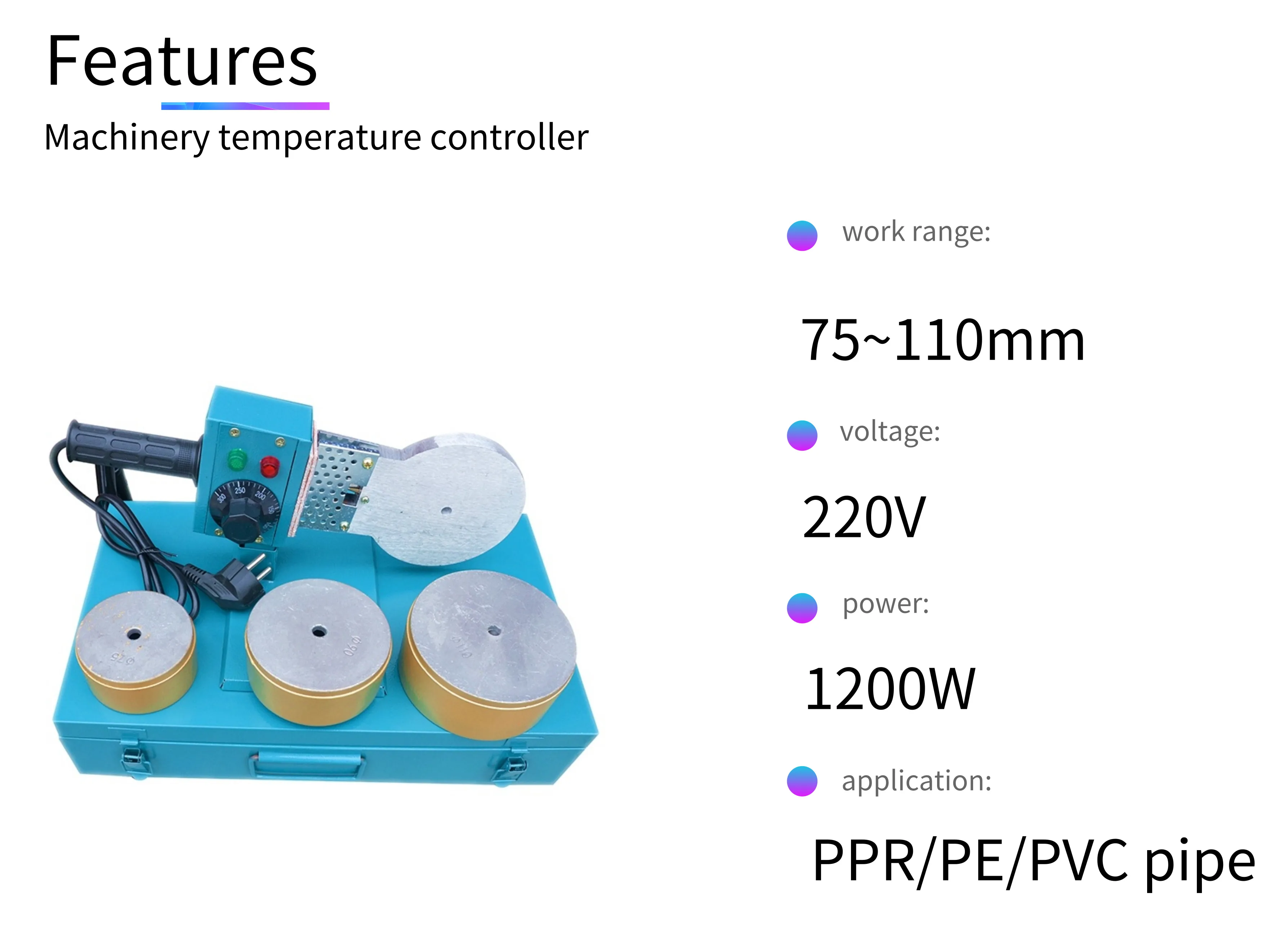 75/110mm Manual Portable PPR Pipe Welding Machine Price