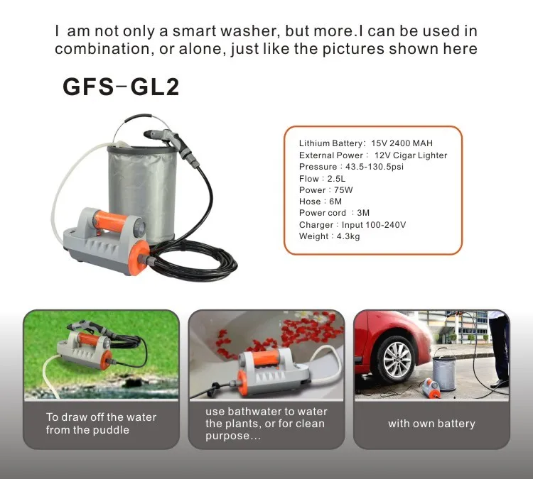 Mobile Car Wash With 20l Water Tank,Water Pump,Build-in Water ...