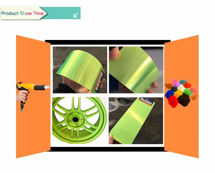 High Gloss Fluorescence Neon Candy Apple Green Powder Coating