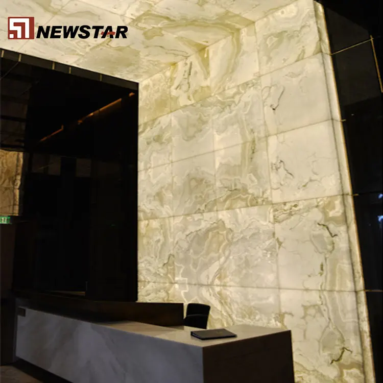 Backlit Onyx Glass Stone Ceiling Panels - Translucent White Marble Onyx