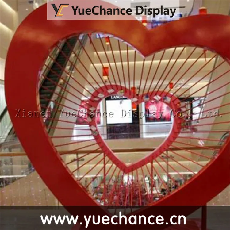 Shopping Center Decoration Fiberglass Big Double Heart - Buy Shopping ...