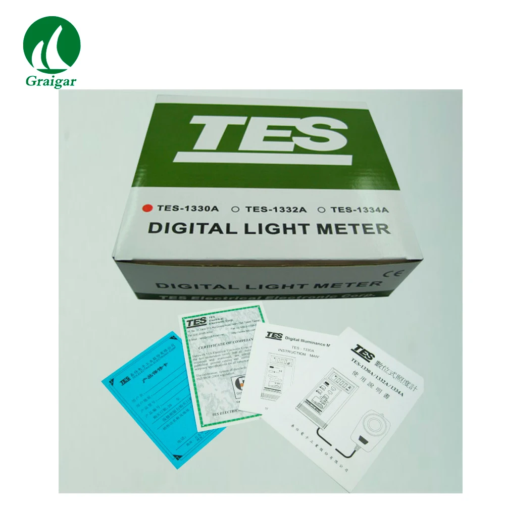Digital Lux Meter Tes-1332a Light Meter 0.01~200000 Lux - Buy Tes ...