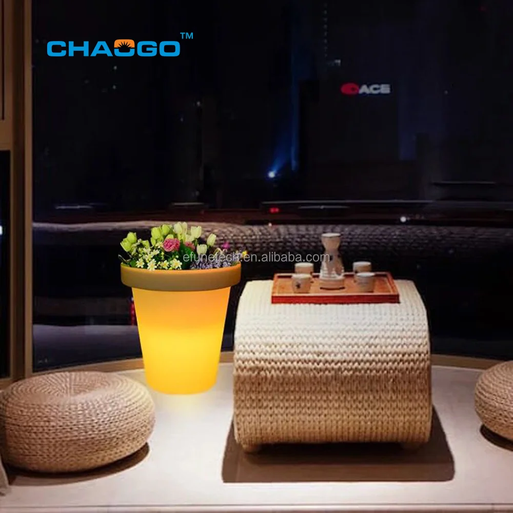 Portable Durable Decorative Battery Powered Lighted Flower Pot Garden ...