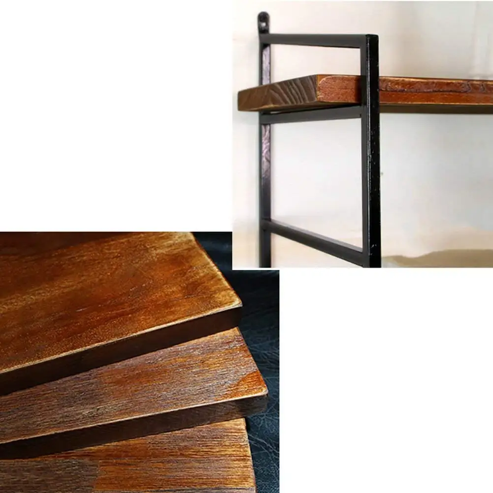 Solid Wood 6 Tiers Commodity Shelf Bookshelf Flower Shelf Wrought Iron ...