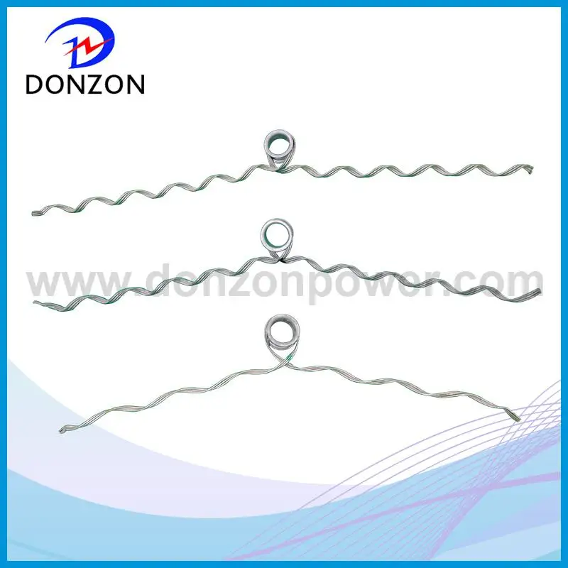 33 KV / 11KV Material Helical Dead - End Preformed Top Tie for Insulator