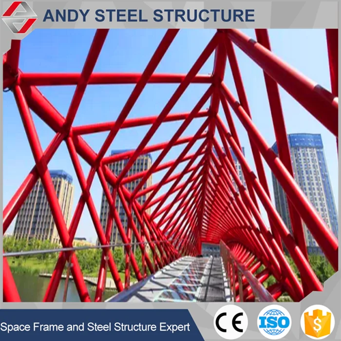 High Strength Steel Structure Skywalk Pedestrian Bridge - Buy Steel ...