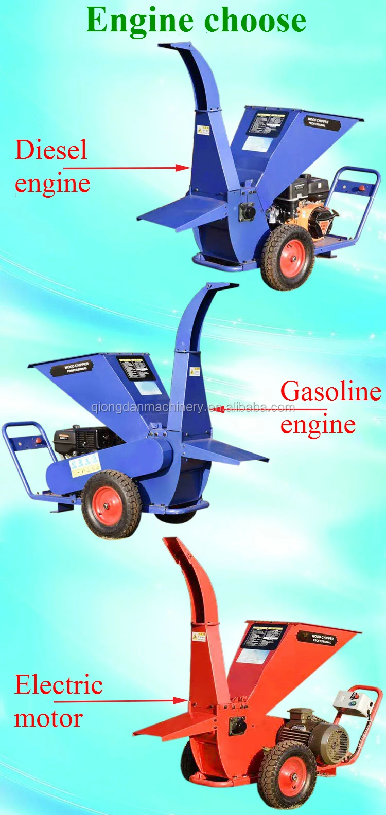 Garden Branch Chipper 600-800kg/h Tree Leaves Crusher Machine Crop ...