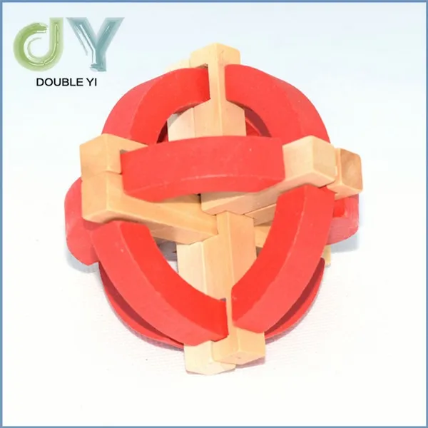 Wholesale 3d Block Sphere Wooden Puzzle Toy Kongming Lock Accept Custom ...