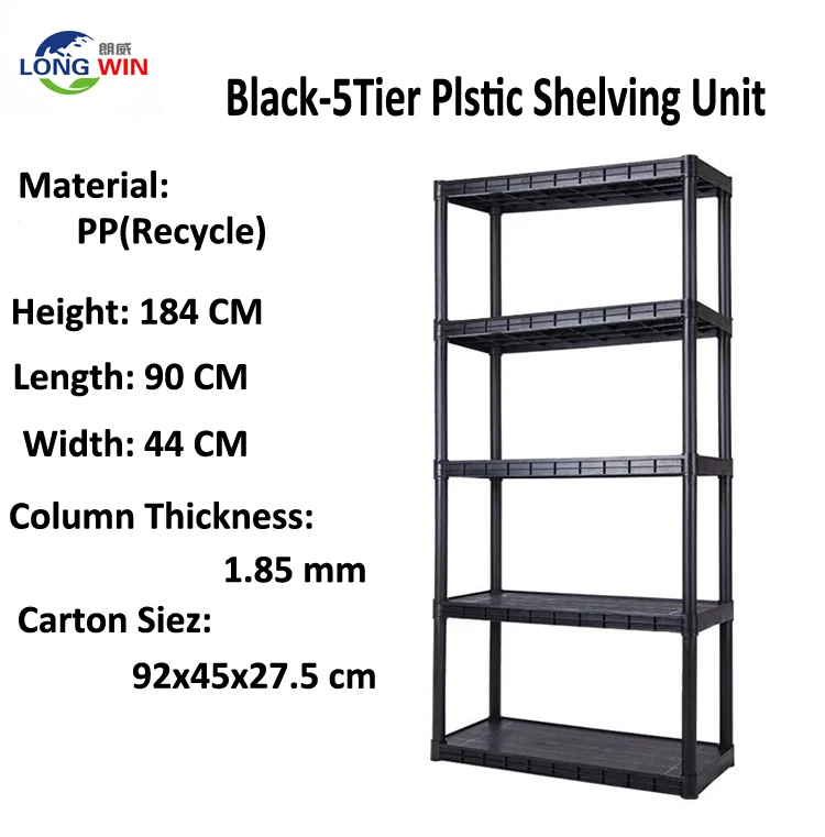 Heavy Duty 5 Tier Shelves Plastic Shelf Garage Storage Shelving - Buy ...