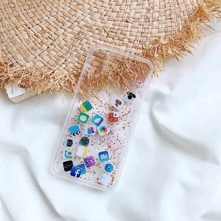 App Icon Quicksand Glitter Liquid Phone Case For Iphone 7plus - Buy ...