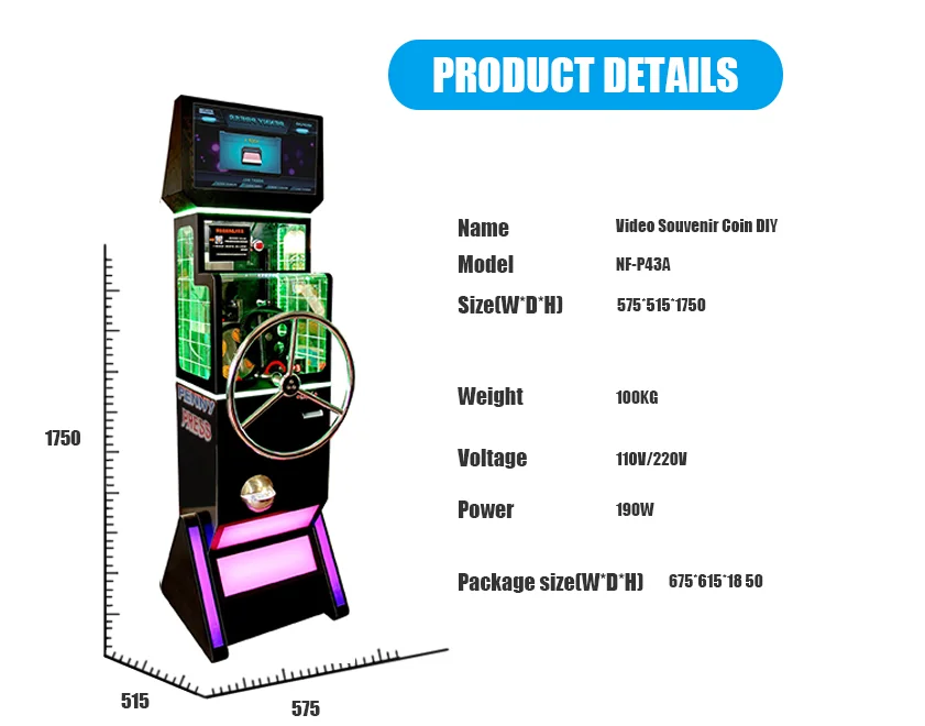 Elongated Coin Souvenir Token Vending Pennies Press Machine for Sale