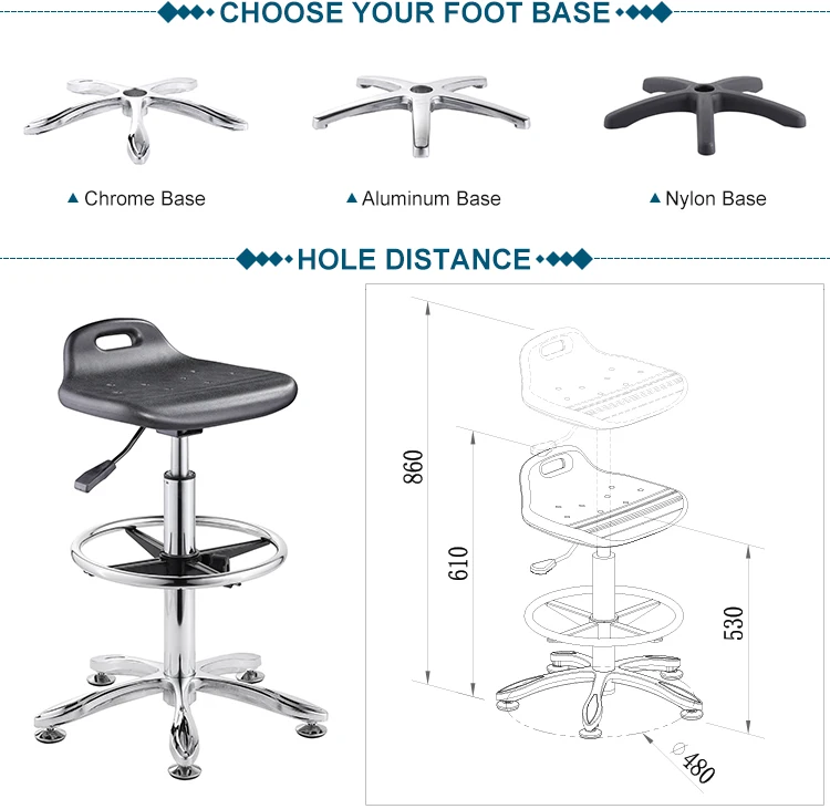 Adjustable Metal Lab Stool - Durable & Comfortable