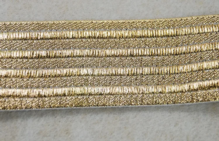 Hot Sale Lurex Elastic Tape Elastic Band With Gold Thread For Clothes ...