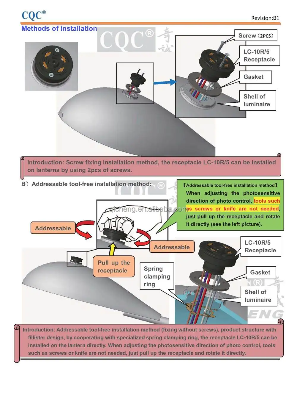 Ansi C136.41 7 Pin Cru & Ul Certificate Twist Lock Photocell Receptacle ...