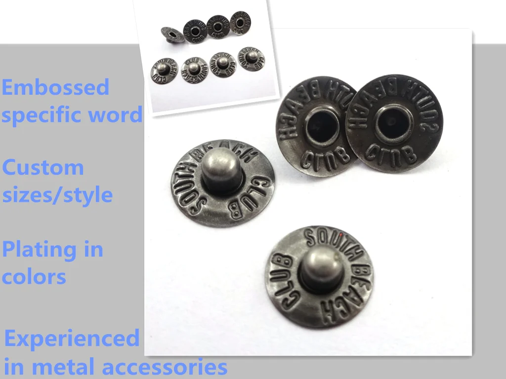 New Design Custom Logo Metal Denim Button Rivet - Buy Denim Button ...
