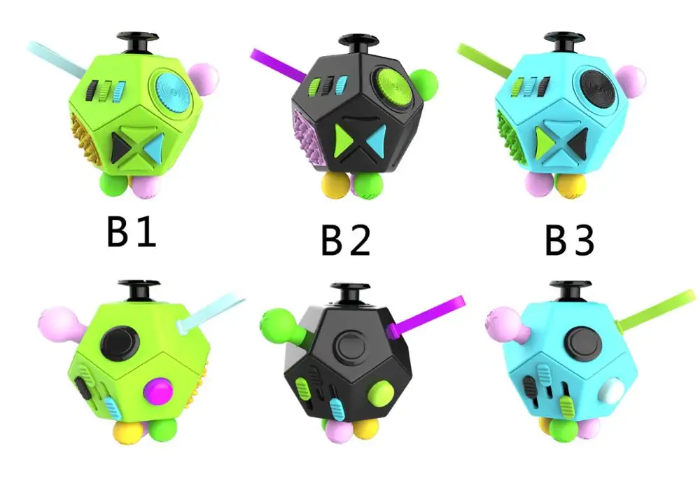Mini Fidget Cube 12 Sides Magic Fidget Toy Relieves Stress Desk Toy 3d ...