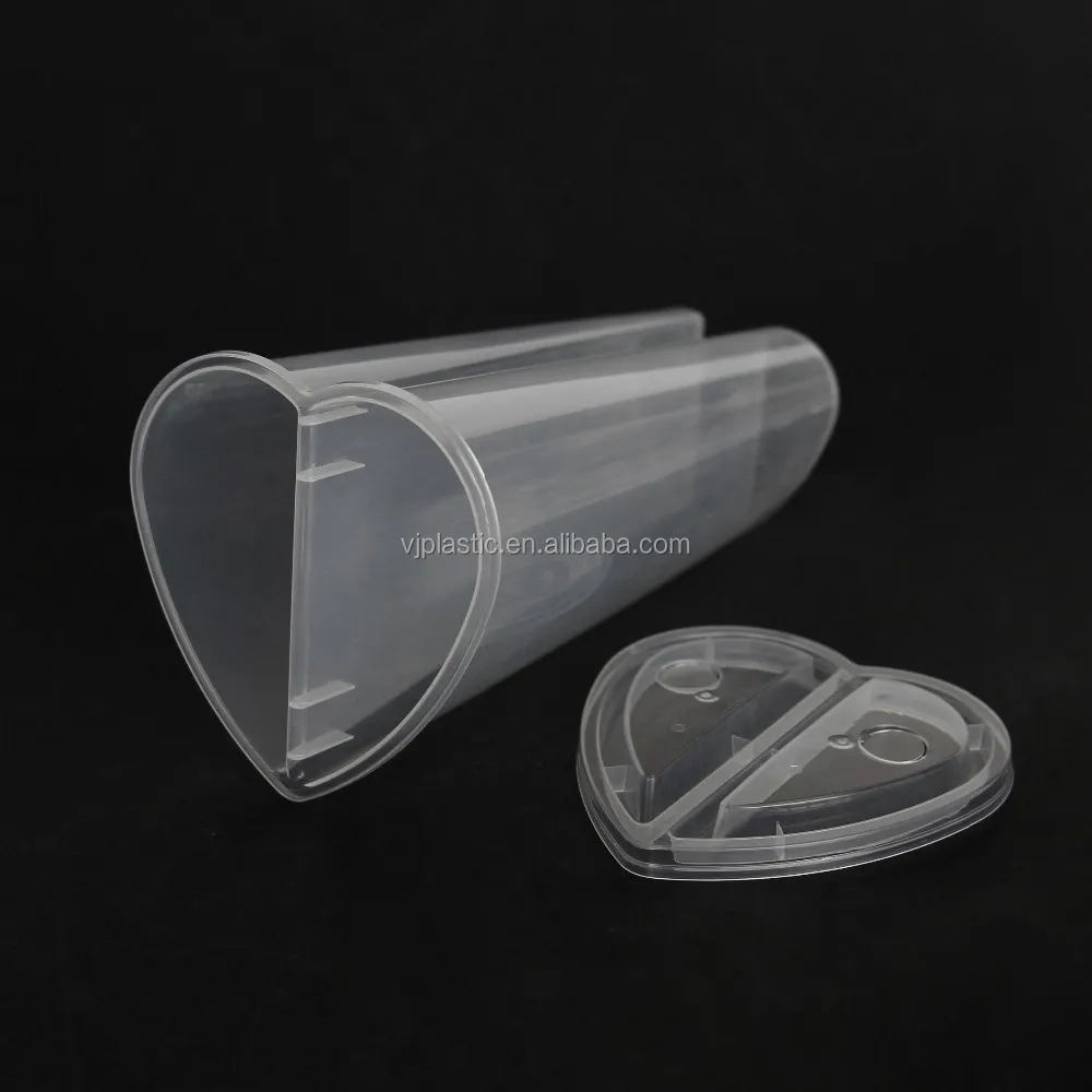 Clear Plastic Cups Heart Shape Disposable Drinking Cup Two Flavors In ...