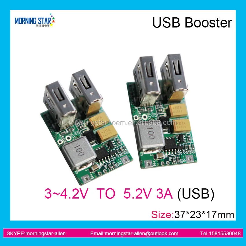 [ 5v 3a Step Up Booster Dual Usb] 3 - 4.2v / 3.7v In To 5.2v / 3a Out ...