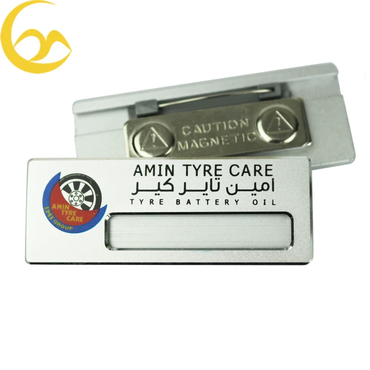 Zinc Alloy Doming Logo Metal Name Badge Name Plate Badges With Safety ...
