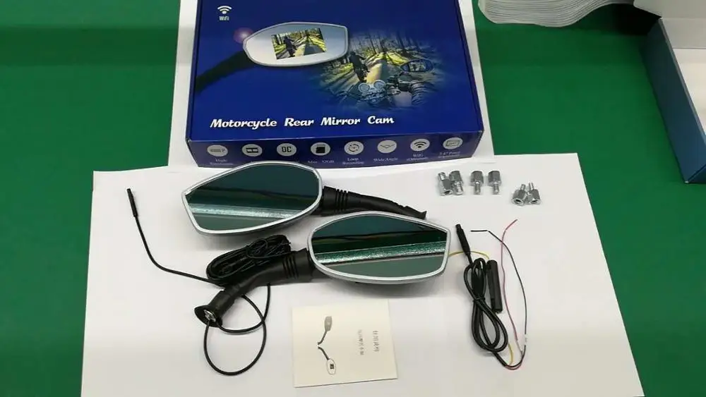 2017 New Hd 720p Dual Lens Mirror Camera For Motorcycle Rear View ...