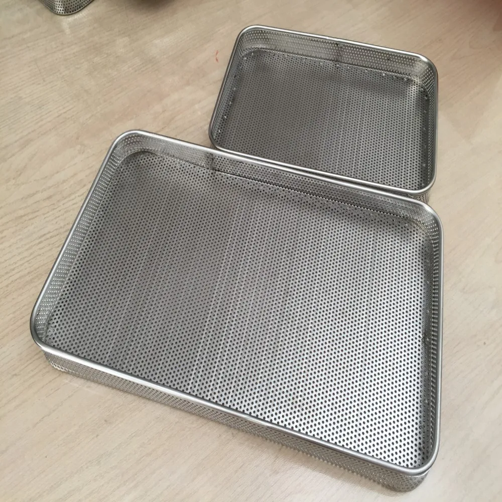 304 Stainless Steel Wire Mesh Metal Punching Plate Woven Basket Food ...