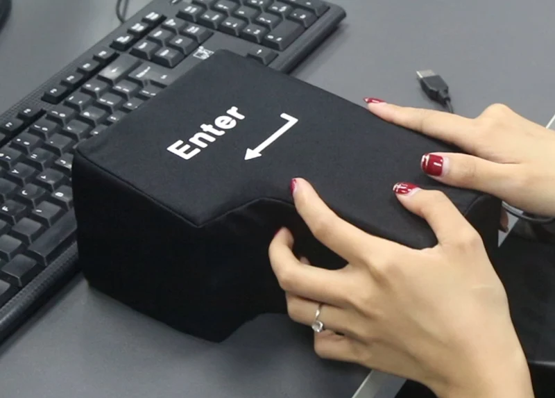 Big Enter Pillow Supersized Usb Big Enter Key Decorative Pillows Office ...