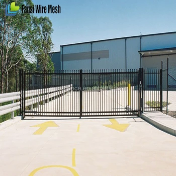 6m Double Leaf Powder Coating Pipe Ornamental Wrought Iron Gate - Buy ...