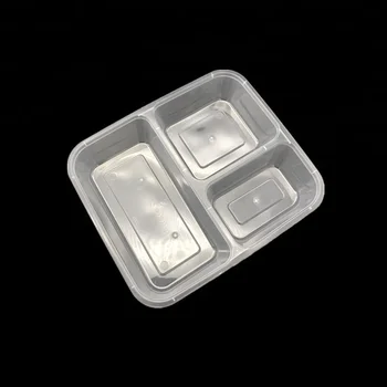Disposable Plastic 3 Partition Take Out Meal Prep Food Box - Buy Frozen ...