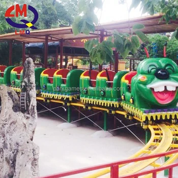Worm Pulley Rides Fruit Caterpillar,Amusement Park Track Train / Mini ...